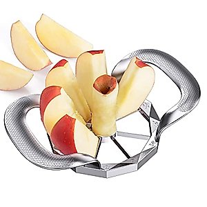 Greatly Quicken Slicing Apple Cutter Slicer, HEAVY DUTY Apple Corer Divider 8-Blade Stainless Steel TREBLEWIND