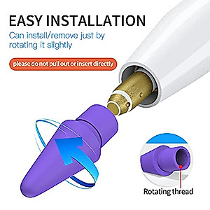 AWINNER Compatible with Apple Pencil Tip and Apple Pencil (2nd Generation) Tips,Replacement Color iPencil Nibs 6 Pack (Red/Yellow/Purple/Pink/Cyan/Grey)