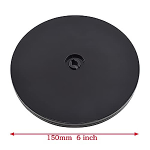 SDTC Tech 2-Pack 6 Inch Black Acrylic Lazy Susans Swivel Stand Rotating Tray 360 Degree Rotation Turntable Organizer with Steel Ball Bearings for Spice Rack, Table Cake Decorating, Kitchen Items,etc.