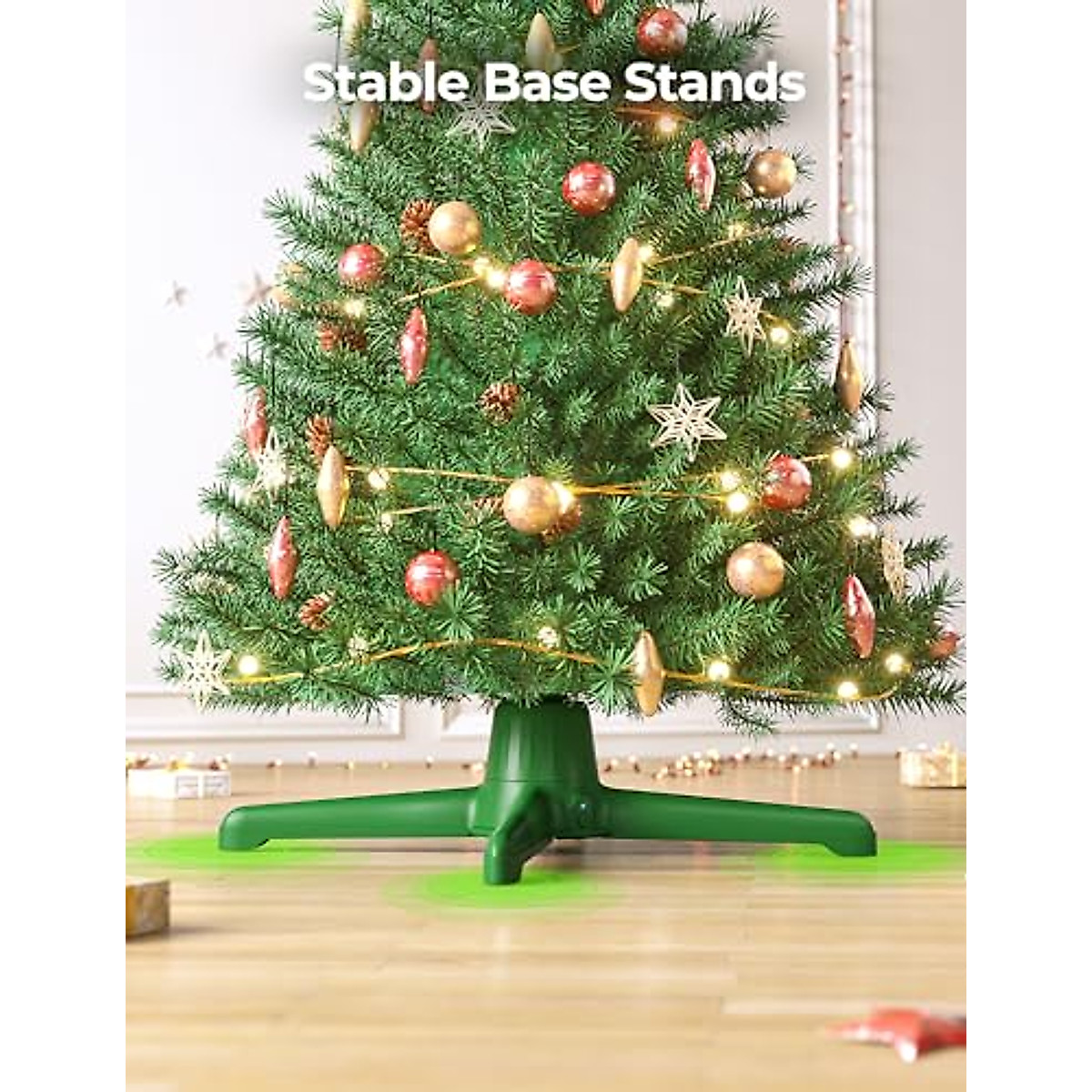 DG-Direct Rotating Christmas Tree Stand with Remote Control, Stable 360 Revolving Tree Base Stand, Up to 9ft and 120 lb. Adjustable Christmas Tree Holder for Xmas Tree, Artificial Tree (Green)