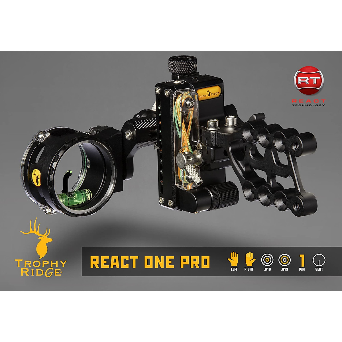 Trophy Ridge React One Pro Archery Bow Sight, Right Hand, 0.019 Pin