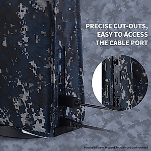 PlayVital Nylon Dust Cover for ps5, Soft Neat Lining Dust Guard for ps5 Console, Anti Scratch Waterproof Cover Sleeve for ps5 Digital Edition & Disc Edition - Urban Digital Camo