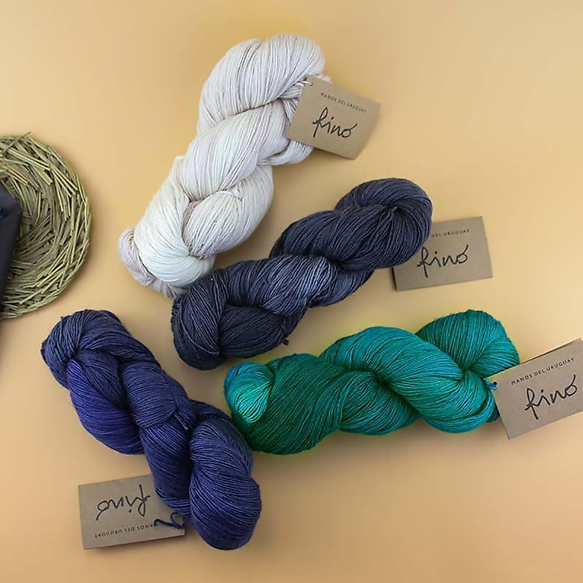 Yarn Ave Manos Fino Extrafine Merino Wool Silk Blend Hand Dyed Yarn, 100g/3.5oz Space Dyed Knitting Yarn for Shawl Pullover Cardigan (#435)