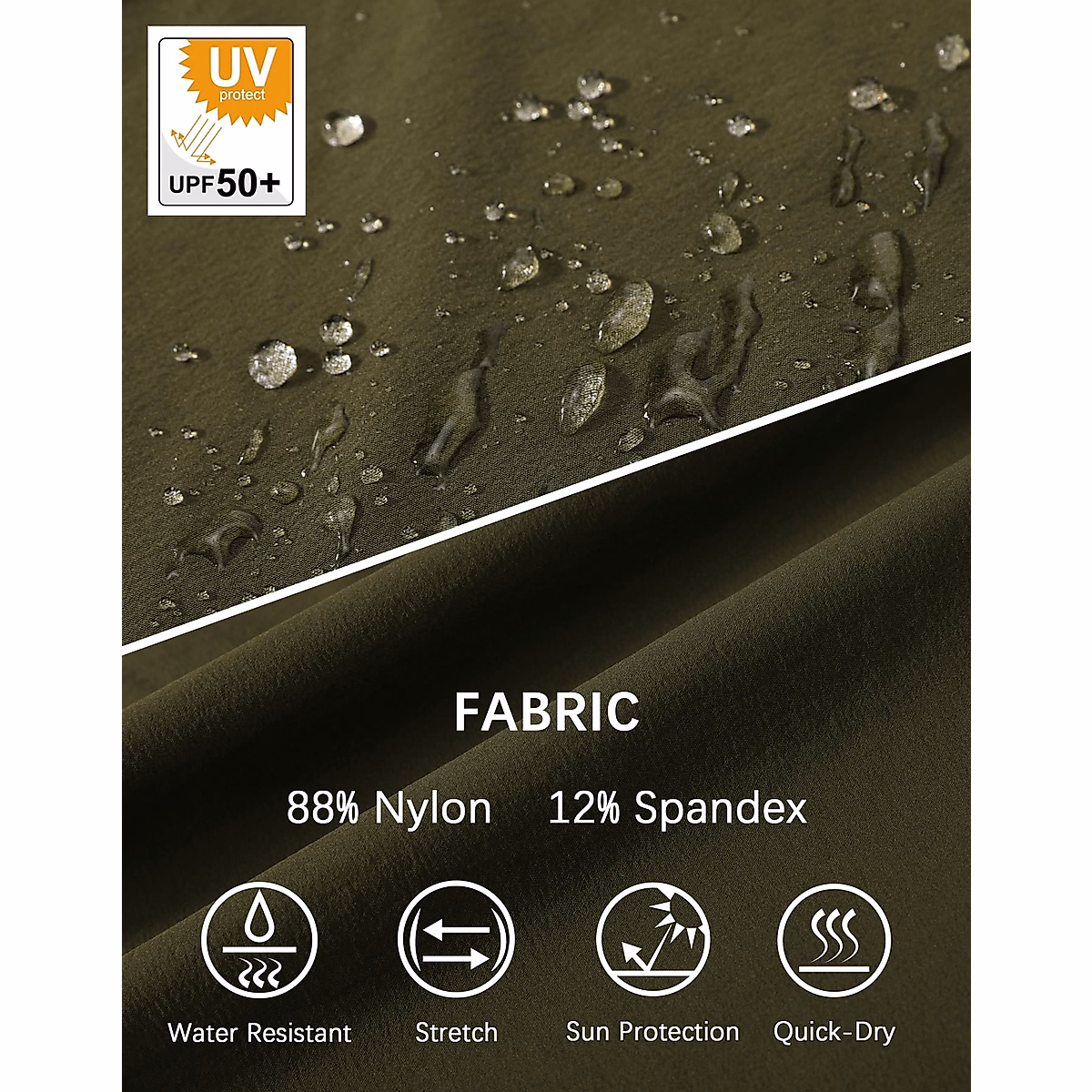 Men's Quick Dry Cargo Hiking Shorts Stretchy Lightweight 5 Pockets Camping Cycling Fishing Work Shorts Army Green 40