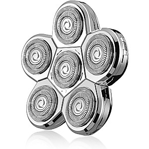 Kibiy 6D Blade Replacement Heads,Electric Shaver Replacement Head for Electric Razor for Men Wet and Dry Compatible Many Models Waterproof Head Razor-Silver