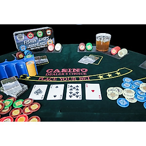 Fishin' Chips - Freshwater - Premium Quality Poker Chips and Playing Card Set