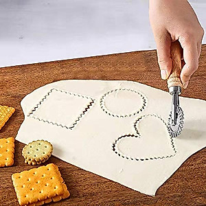 Fusiontec Pastry Wheel Cutter - Pasta Cutter Wheel - Ravioli Crimper Cutter Wheel for Home and Kitchen Use, 1.3inch