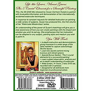 Susan Harrison-Tustain's Watercolor Masterclass Volume One. Life-like leaves, vibrant greens and 5 crucial elements for a successful painting.
