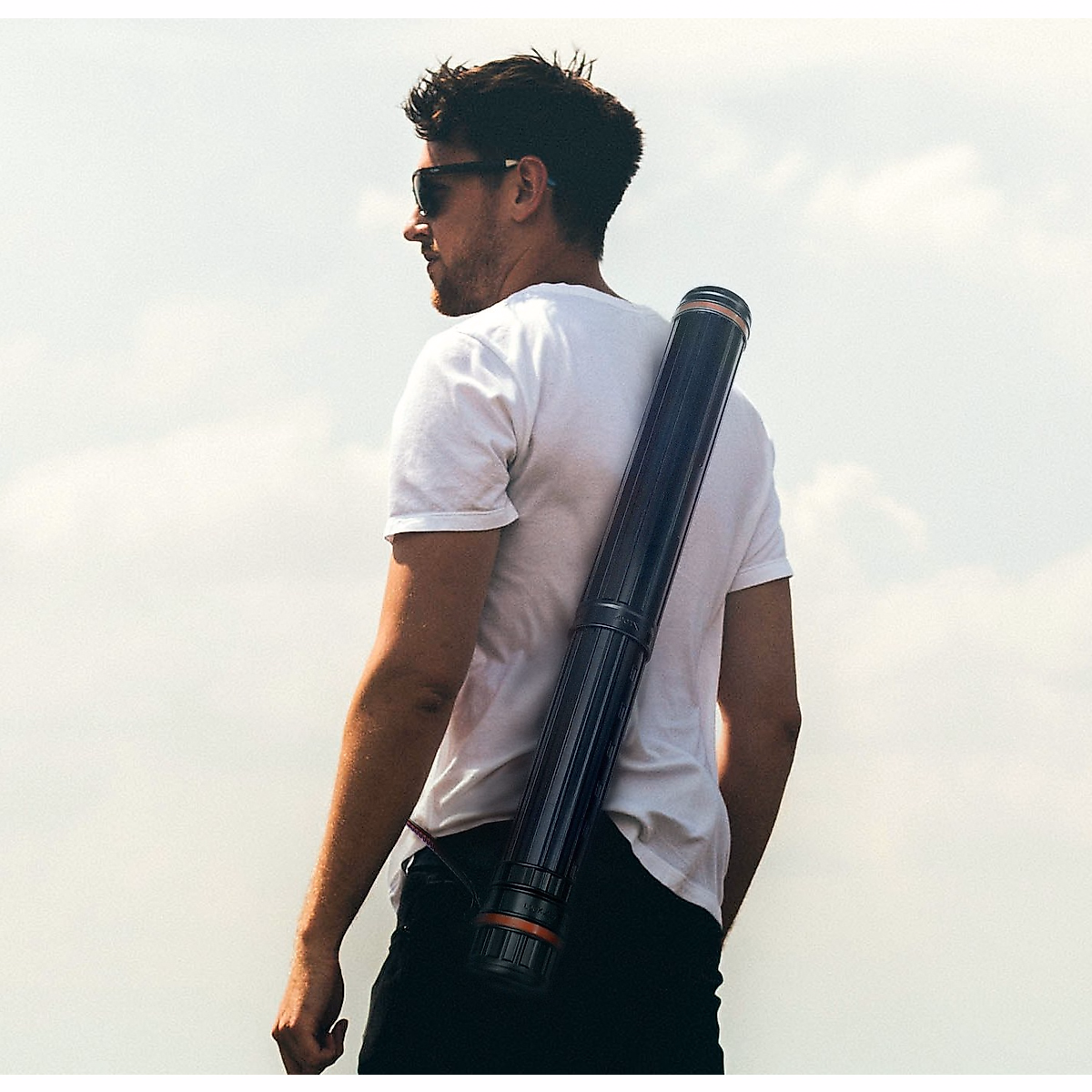 VViViD Extra Large Black Plastic Telescoping Transit Poster & Document Storage Tube w/Adjustable Nylon Carrying Strap (Medium (17.5" x 2.5"))