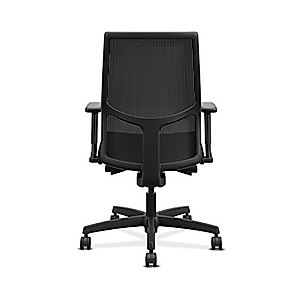 HON Ignition 2.0 Mid-Back - Black Mesh Computer Chair for Office Desk, Black Fabric