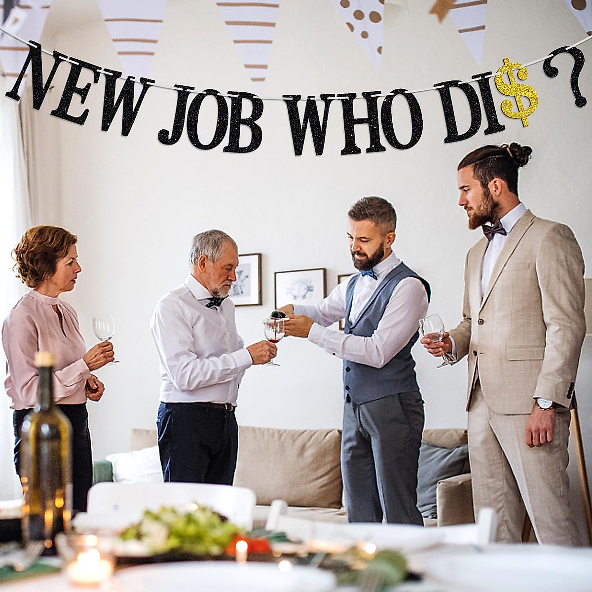 New Job Who Dis Banner - Congrats Coworker/The Beginning of a New Chapter - New Job Gift for Her/His - Going Away/Corporation Farewell Party Decoration Supplies
