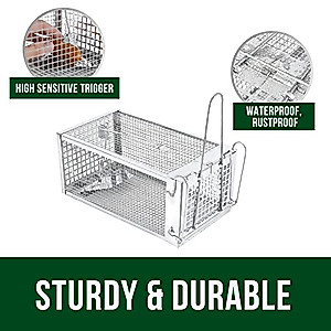 Garsum Humane Mouse Trap, Squirrel Trap, Live Animal Trap, Rodent Cage Catch Mice, Squirrels, Chipmunks, Hamsters for Indoor and Outdoor, Catch and Release, 1 Trap