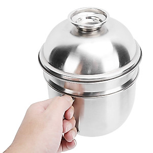 Yosoo Noodle Bowl, Stainless Steel Fast Food Bowl Double‑Layer Lunch Box Instant Noodle Soup Cup with Lid