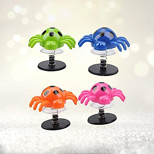 Bounce Spiders Colorful Plastic Funny Activities Bouncing Toys Spider Launcher Jumping Spiders Toy Insect Party 10pcs (Random Color)