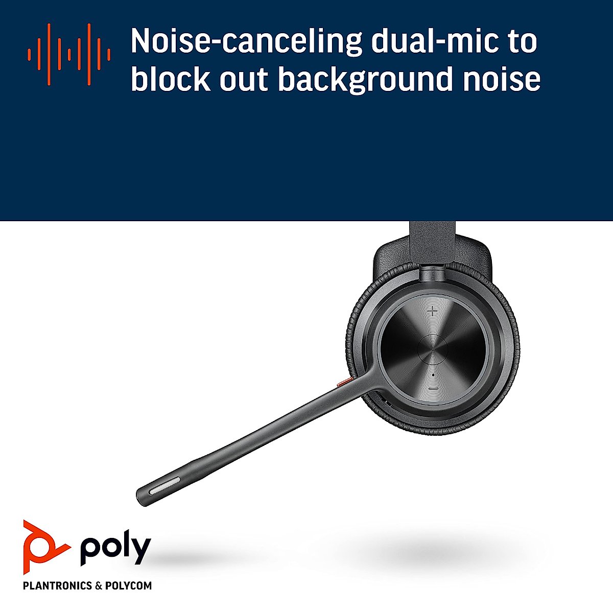 Poly - Voyager 4310 UC Wireless Headset (Plantronics) - Single-Ear Headset with Boom Mic - Connect to PC/Mac via USB-A Bluetooth Adapter, Cell Phone via Bluetooth - Works with Teams, Zoom & More,Black