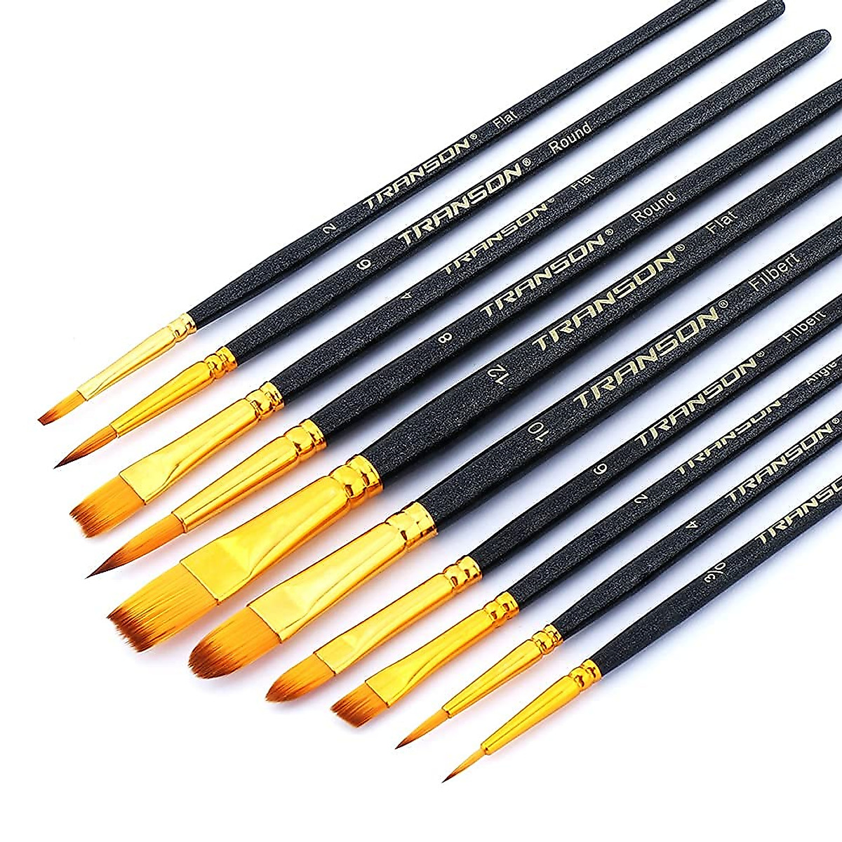 Transon 20pcs Art Painting Brush Set for Acrylic Watercolor Gouache Hobby Craft Face Painting