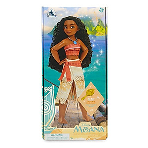 Disney Store Official Disney Princess Classic Doll (Moana), 11 Inches, Includes Brush with Molded Details, Fully Posable Toy in Classic Outfit - Disney Princess Toys for Girls