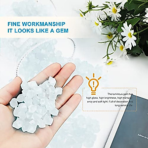 Oubest 300Pcs Small Glow in The Dark Rocks Garden Pebbles Fish Tank Decorations Stones Aquarium Gravel Garden Planter Rocks-White