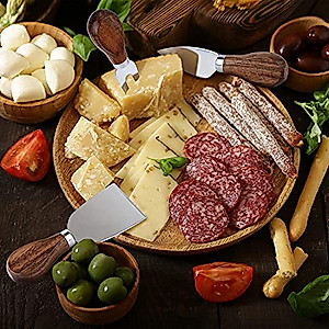 JLIAN MIOR Exquisite 6-Piece Cheese Knives Set, Stainless Steel Cheese Knife Set Collection (Acacia Wood Handle)