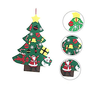 TOYANDONA 1 Set Felt Christmas Tree Nativity Ornaments Homemade Ornaments Hand Decor Christmas Wall Sign Felt Wall Christmas Tree DIY Christmas Ornaments Felt Cloth Green DIY Christmas Tree