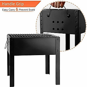 Portable Grill Stand Charcoal Detachable BBQ Grill, Mini Tabletop Camping Barbecue Grill by Amebee for Outdoor Backyard Charcoal Barbecue Grill Party (Portable Grill Stand)