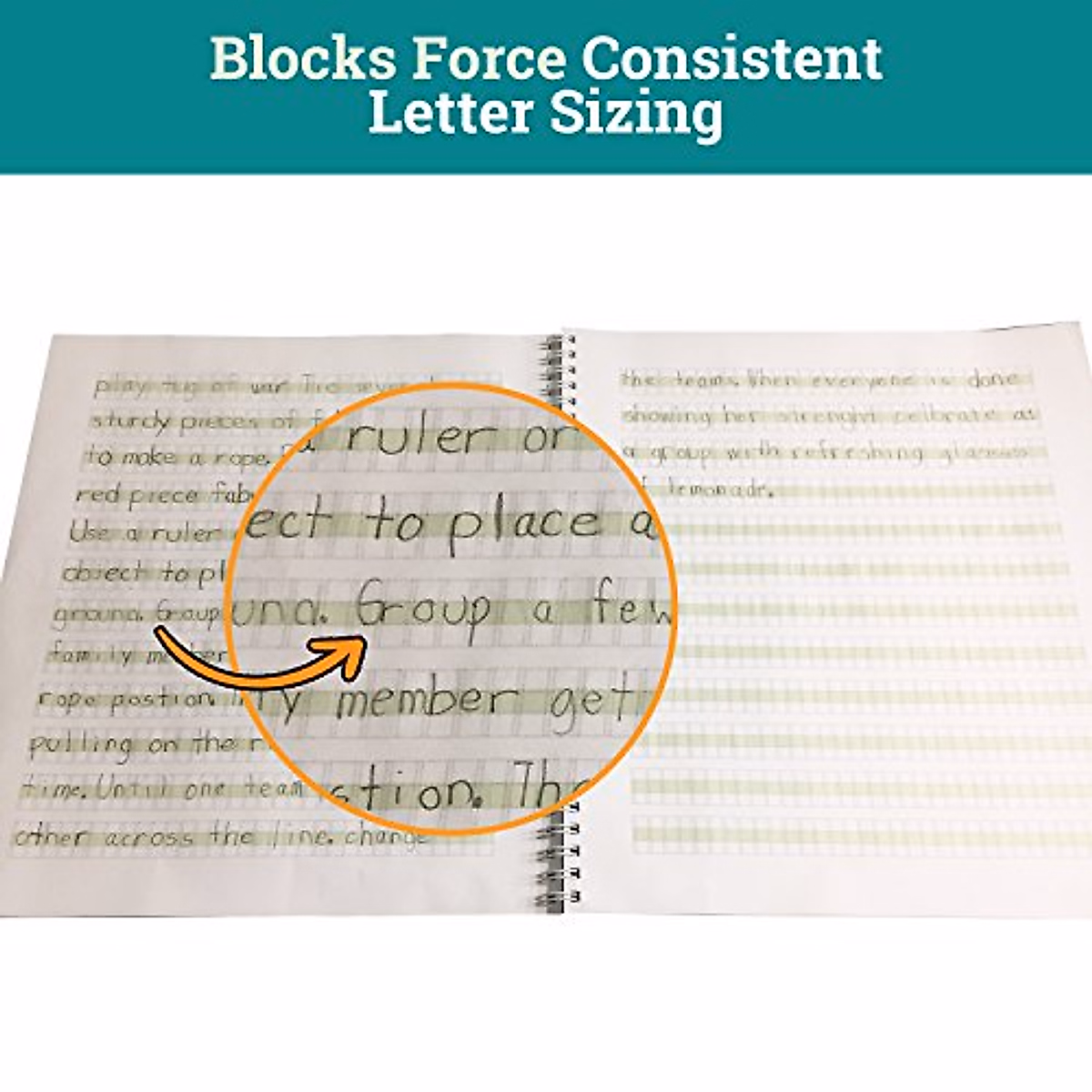 Channie’s Handwriting Improvement Spiral Notebook, Stylish Visual Writing & Printing Aid for Elementary School Students and Special Needs Kids & Teens, 120 Pages, Thick Paper, Size 10.5" x 9.5"