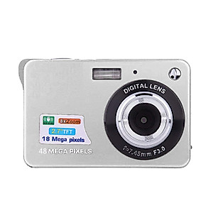 AMAMIA Durable Smart Camera 48 Megapixels HD-Compatible Vintage Multifunctional Travel Selfie Video Macro Shot Digital Camera Kids Gift Silver