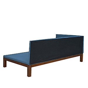 Merax, Blue Upholstered Daybed/Sofa Frame/Wood Floor Linen Cover Mattress/Futon Sleeper Beds, Twin Size