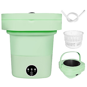 HULKNPEW Portable Washing Machine,Floading Washing Machine Upgraded 8L Large Capacity Foldable Washer,Fast and Deep Cleaning,Suitable for Apartments,Dormitories,Camping,RV,Travel,Hotel etc (Green)