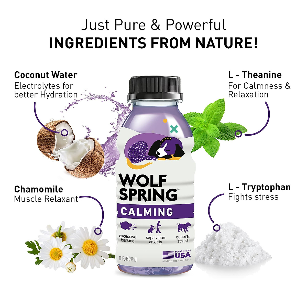 Wolf Spring Calming Food Topper 12 Pack - Dog Anxiety Relief - Calming Treats for Dogs - Natural Food Topper Dog Calming Treats for Anxiety - Reduce Anxious Behavior & Promote Relaxation