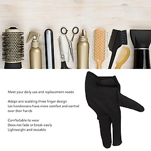 ZJchao Heat Resistant Gloves for Hair Styling, 2Pcs 3 Finger Barber Glove Insulated Hair Styling Heat Protector Glove Mittens Gloves Hairdressing Tools for Hair Curling Perming