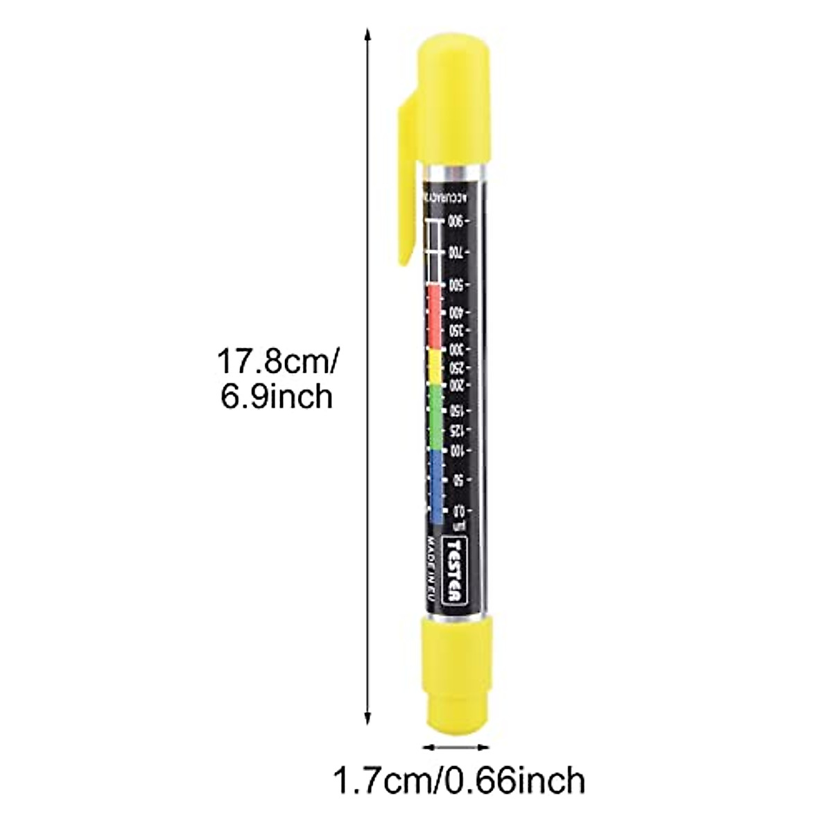 Paint Thickness Tester, Car Body Damage Detector Crash Check Car Coating Film Water Resistant Paint Thickness Meter Magnetic Tip(As Shown)