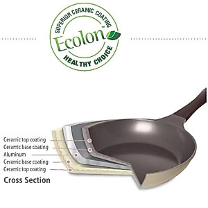 Eela 9.5" Kitchen Essetial Stir Frying Chef Pan with Bakelite Handle, Healthy Cooking Nonstick Ceramic Coating Egg Omelet Skillet, Tamagoyaki, Lightweight, Dishwasher Safe, Made in Korea (24cm)