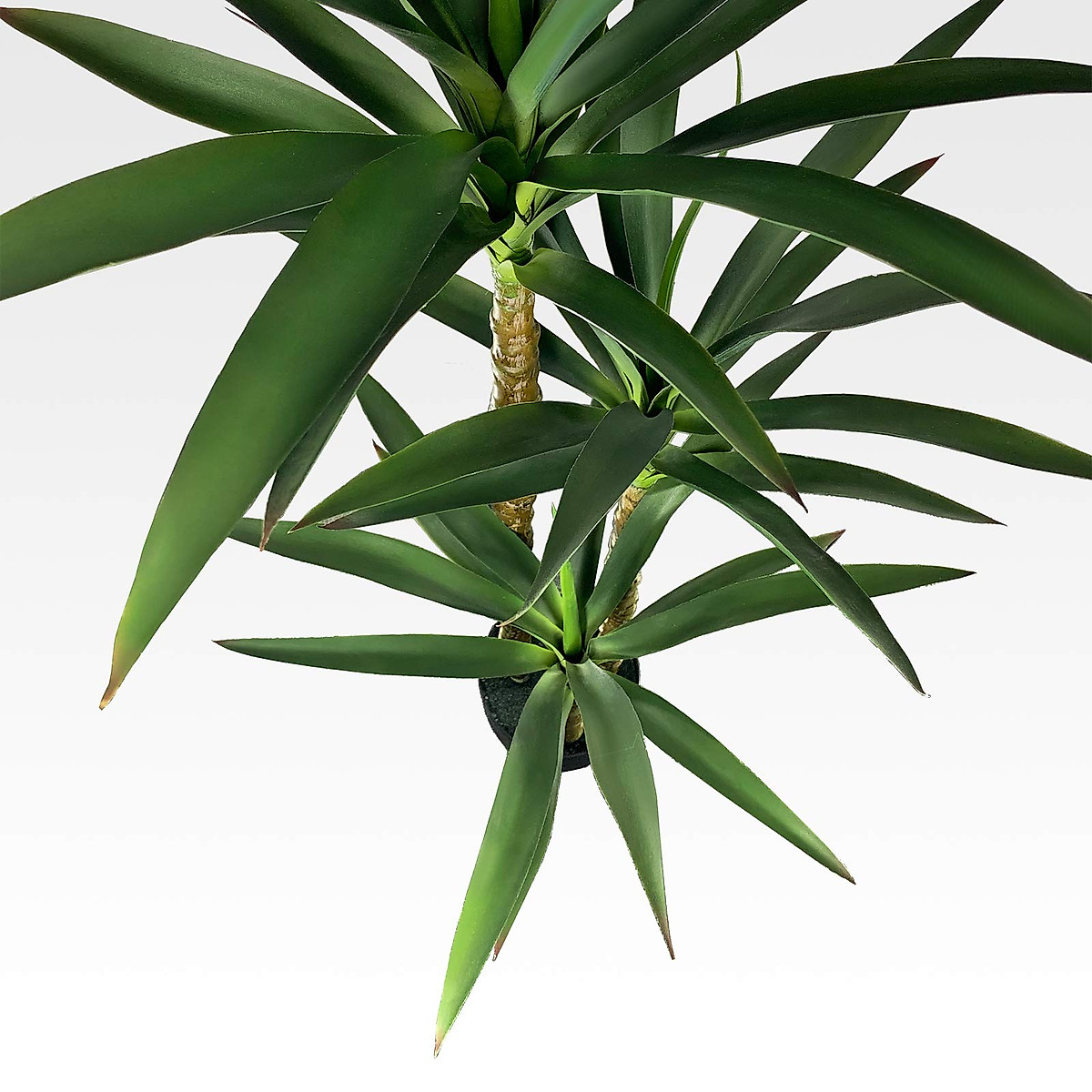 Lambye Artificial Tree, 4.6 Feet Agave Plant with 3 Heads in Plastic Pot, Potted Fake Greenery for Home, Office, Indoor and Outdoor Modern Decoration(2 Pack)