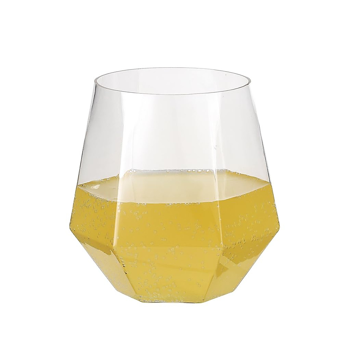 32 Pcs 12 oz Stemless Disposable Wine Cups Plastic Unbreakable Gold Wine Glasses Shatterproof Reusable Whiskey Cocktail Glass For Party