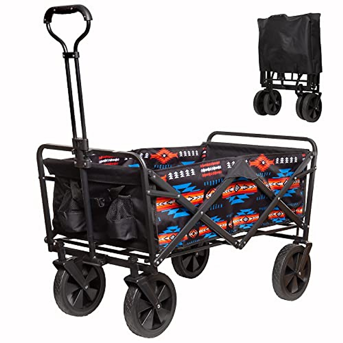 Nu Trendz Folding Wagon Cart, with All Terrainl Wheels, Heavy Duty Folding Wagon, Applies to Outdoor Camping