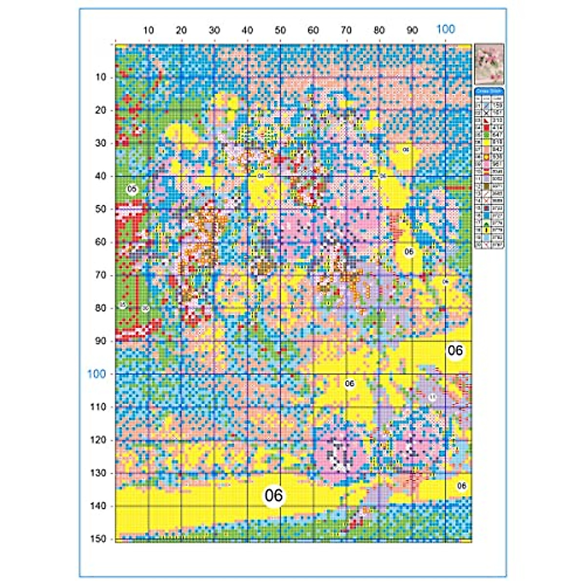 ARAZADR Cross Stitch Stamped Full Range of Embroidery Kits for Beginners and Adults- Flowers Pattern, 11CT 3 Strands Stamped Fabric Embroidery Crafts Needlepoint Kit for Home Decor, 11.81×15.75Inch