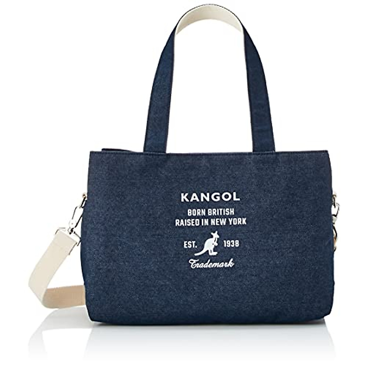 KANGOL(カンゴール) Thick Cotton Canvas 2-Way Shoulder Mother's Bag 3 Room Type L, Navy/Denim