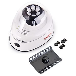 Mini Centrifuge Machine, Four E's Scientific Lab Benchtop Centrifuge 5400rpm, 2000 x g RCF with 2 Interchangeable Rotors for 0.2/0.5/1.5/2mL Tube Capacity