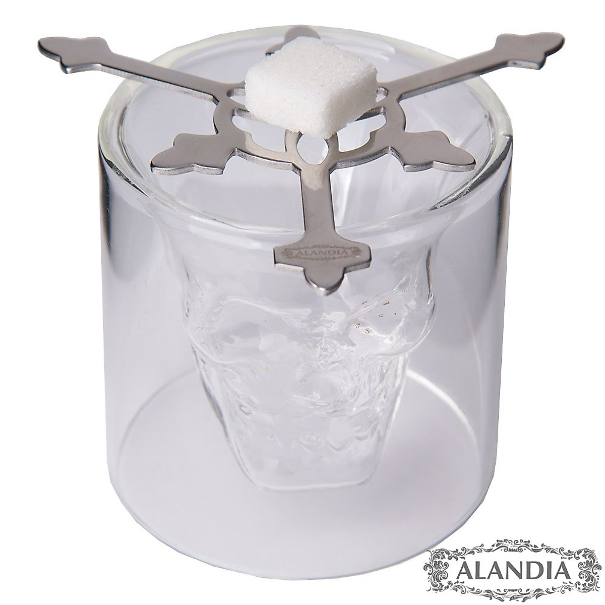 Gothic Absinthe Spoons Set | 2x Stainless Steel Absinthe Spoon | 1x Drinking Ritual Card