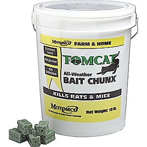 Motomco 008-32448 Tomcat All-Weather Bait Chunx Rat and Mouse Killer, 1 oz/18 lb