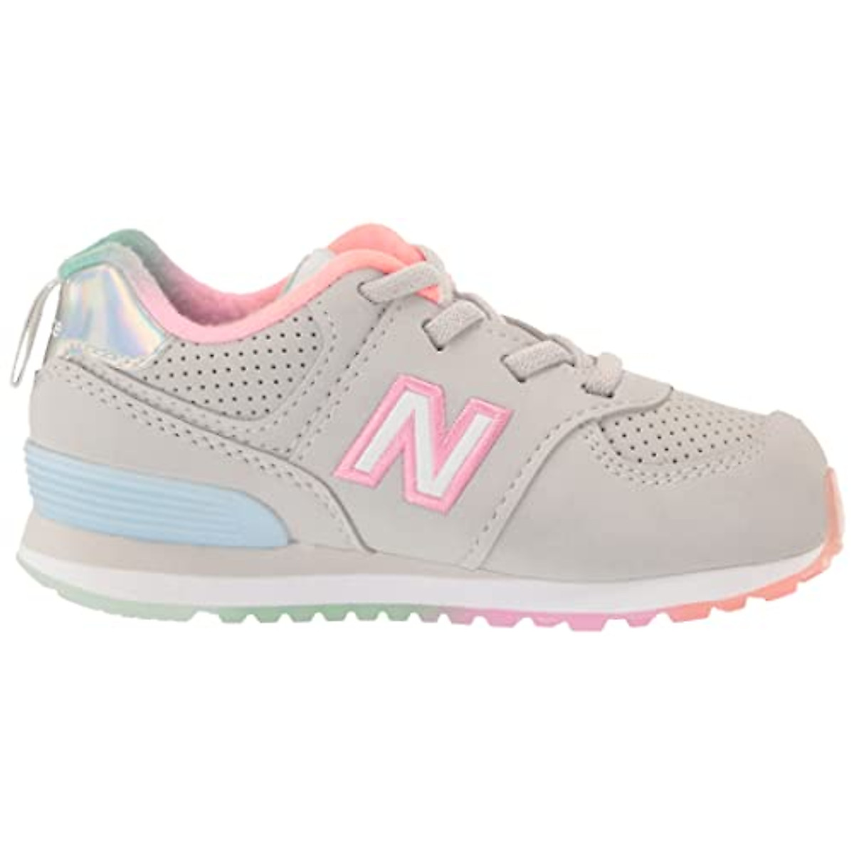 New Balance Kid's 574 V1 Bungee Sneaker, Summer Fog/Lemon Haze/Uv Glo, 9 Toddler