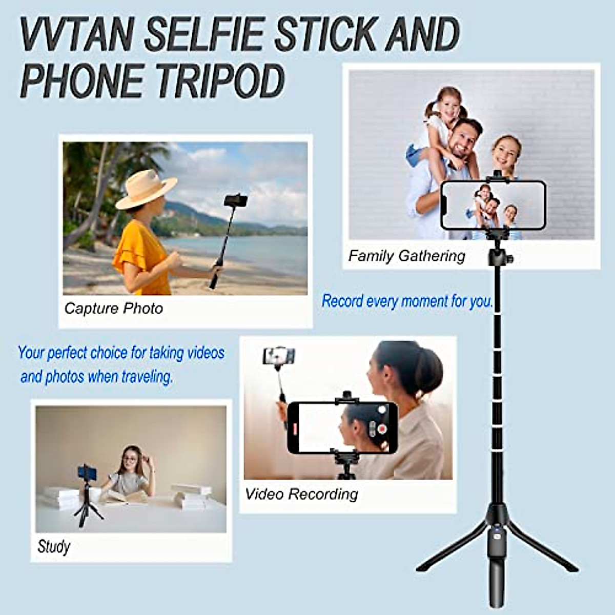 Selfie Stick, 40 inch Selfie Stick Tripod with Wireless Remote, Phone Tripod Stand Compatible with iPhone 14 13 12 11 pro Samsung Note 20 10 S20…