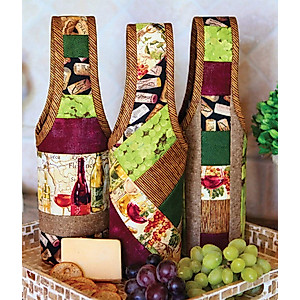 JUNMN Quilt As You Go Wine Totes Sew by Number, White
