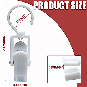 Uenhoy 10 Pcs Super Strong Plastic Clothes Pins, Laundry Hook Clips, Boot Hangers for Closet, Swivel Hanging Clip Hooks for Tall Boots Hats Towels Clothing, White