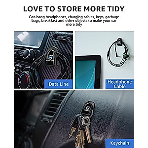 YABOO Car Sticky Hooks for Dashboard,Car Sticky Hanger with Logo,3M Self-adhesive Hooks Organizer for Key/USB Cable/Earphone,Compatible with Volvo XC40 XC60 XC90 V90 V60 S90 S60 2016-2020 2021 2022