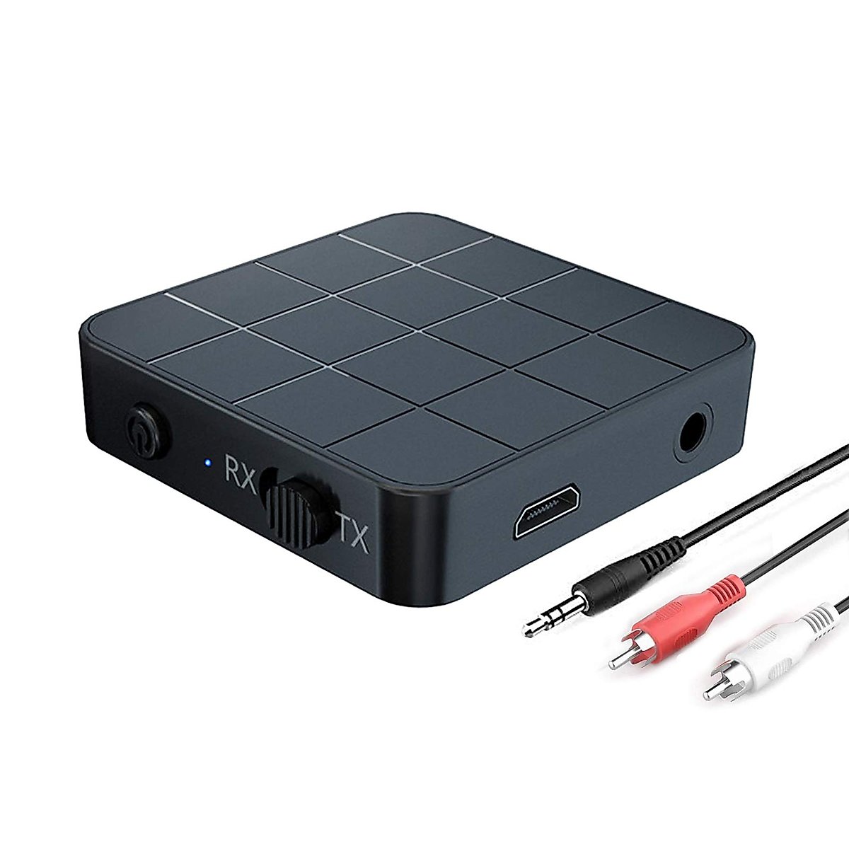 VR-robot Bluetooth 5.0 Audio Transmitter Receiver Adapter, 2-in-1 Wireless 3.5mm aptX Low Latency Stereo Audio Adapter for Home Sound System/TV/PC/Tablet/Speaker Headphone