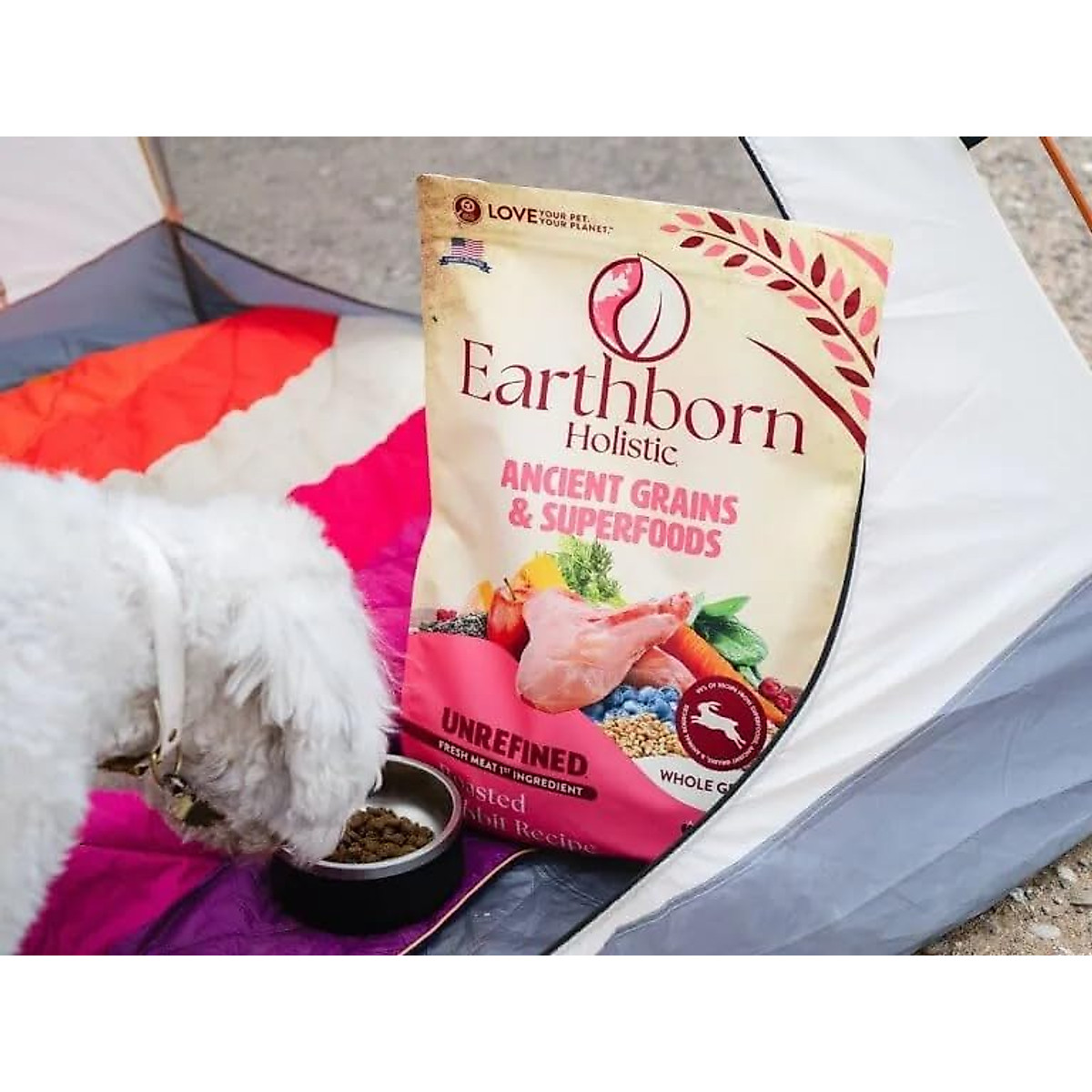 Earthborn Holistic Unrefined Roasted Rabbit with Ancient Grains & Superfoods Dry Food for Dogs & Puppies (4 lb. Bag)