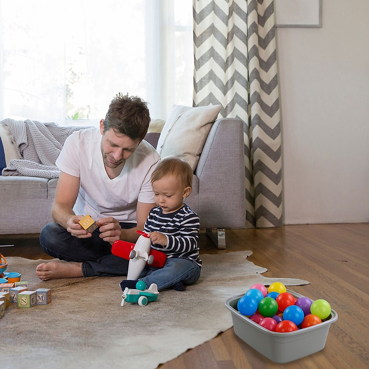 Yuright Small Wash Basin Pan, 14" x 11" x 5.12", Set of 4(12 Quart)