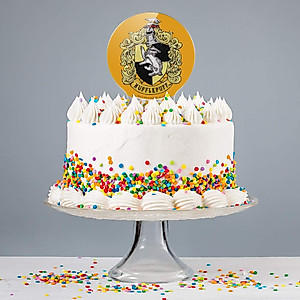 Acrylic Harry Potter Hufflepuff Painted Crest Cake Topper Party Decoration for Wedding Anniversary Birthday Graduation